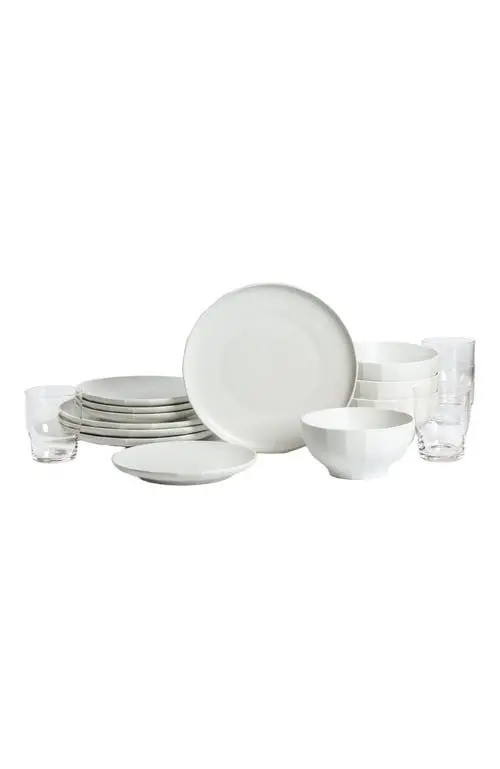 STONE + LAIN Rio Stoneware 16-piece Dinnerware Set With Glasses - Beige