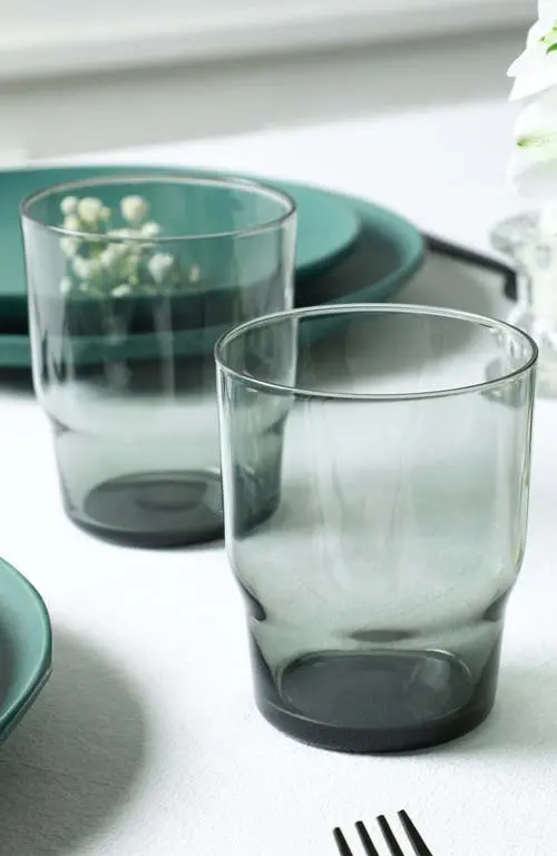 STONE + LAIN Rio Stoneware 16-piece Dinnerware Set With Glasses - Green