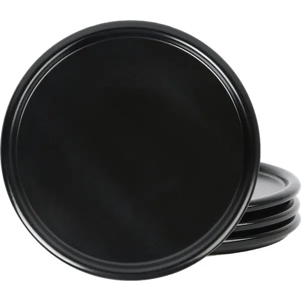 STONE + LAIN Eden Stoneware 4-piece Salad Plate Set - Black