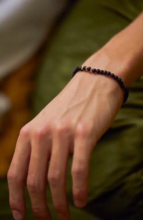 Estée Lauder Black Lava Beaded Stretch Bracelet