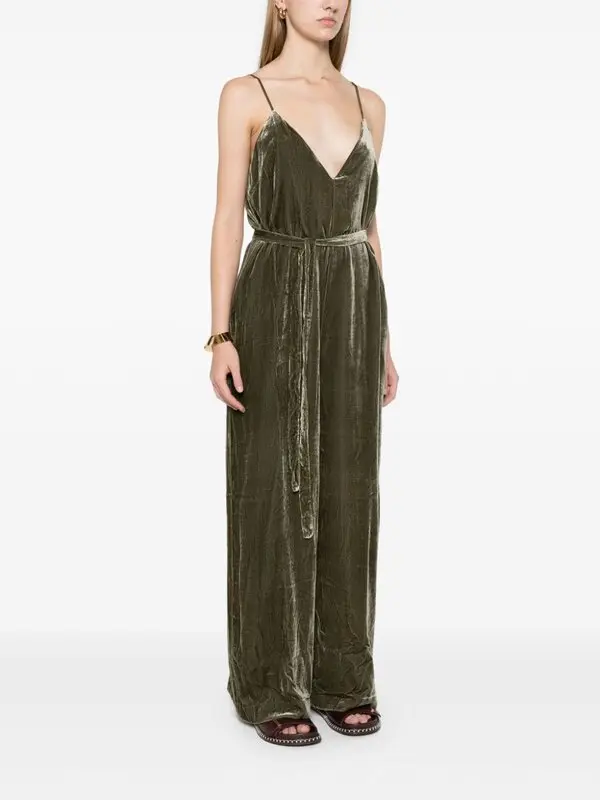 GOLDHAWK Velvet Palazzo Jumpsuit