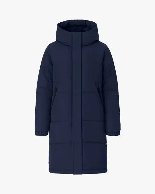 QUARTZ CO. Ines | Hooded Down Winter Jacket - True Navy