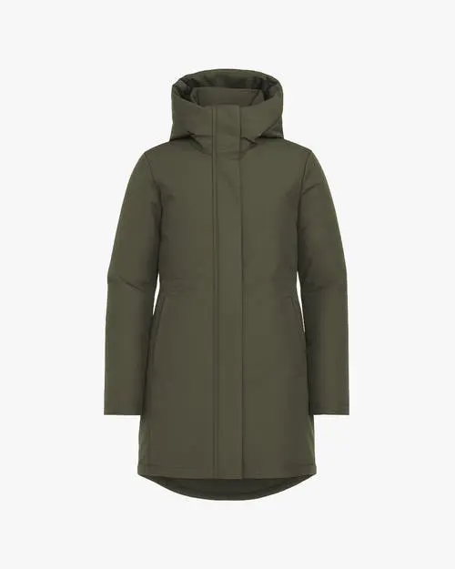 QUARTZ CO. Genia Hooded Down Winter Jacket - Olive