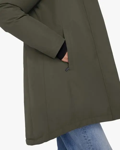 QUARTZ CO. Genia Hooded Down Winter Jacket - Olive