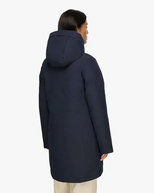QUARTZ CO. Genia Hooded Down Winter Jacket - True Navy