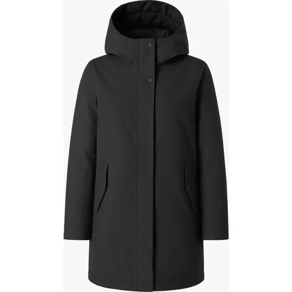 QUARTZ CO. Heidi Hooded Down Winter Jacket - Black