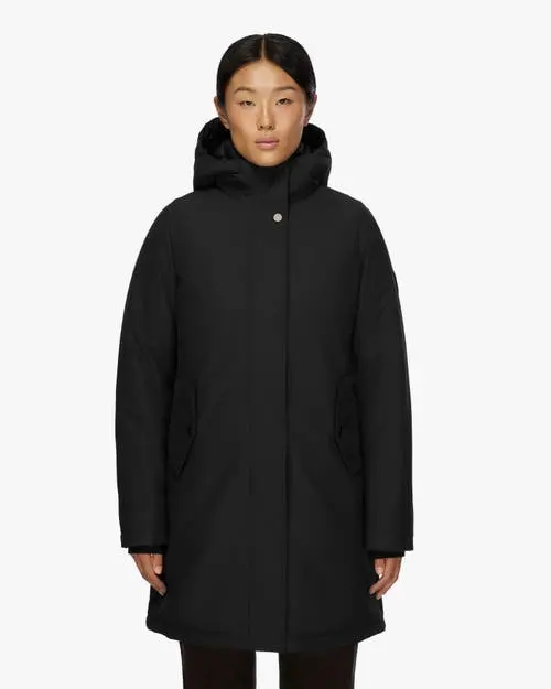 QUARTZ CO. Heidi Hooded Down Winter Jacket - Black