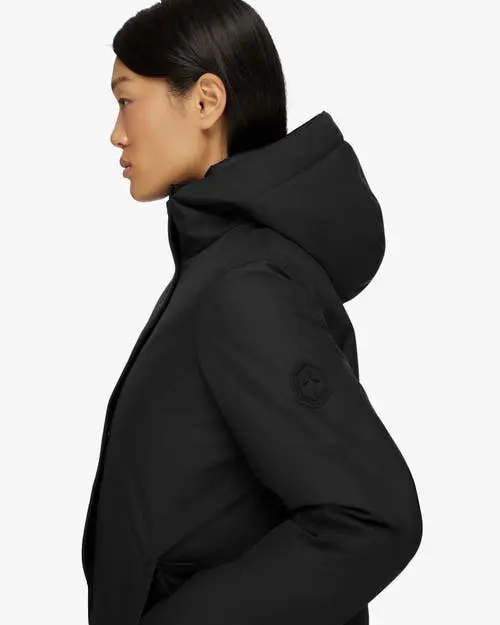 QUARTZ CO. Heidi Hooded Down Winter Jacket - Black