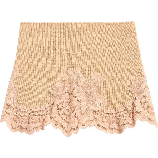 Valentino Garavani Lace Trim Cashmere Headband - Alabaster/rose Dust