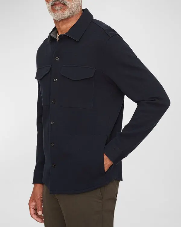 Vince Solid 4-pocket Shirt Jacket - Blackmed H Grey
