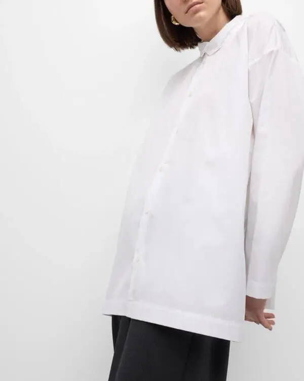 Eskandar Slim A-line Two-collar Shirt With Step Insert