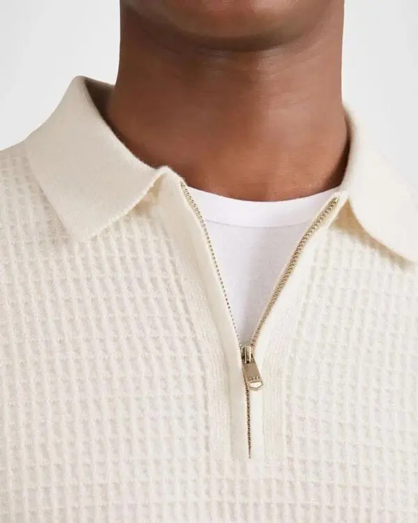 REISS Apos;s Hamilton Wool Waffle-knit Half-zip Polo Shirt - Hamiltonof