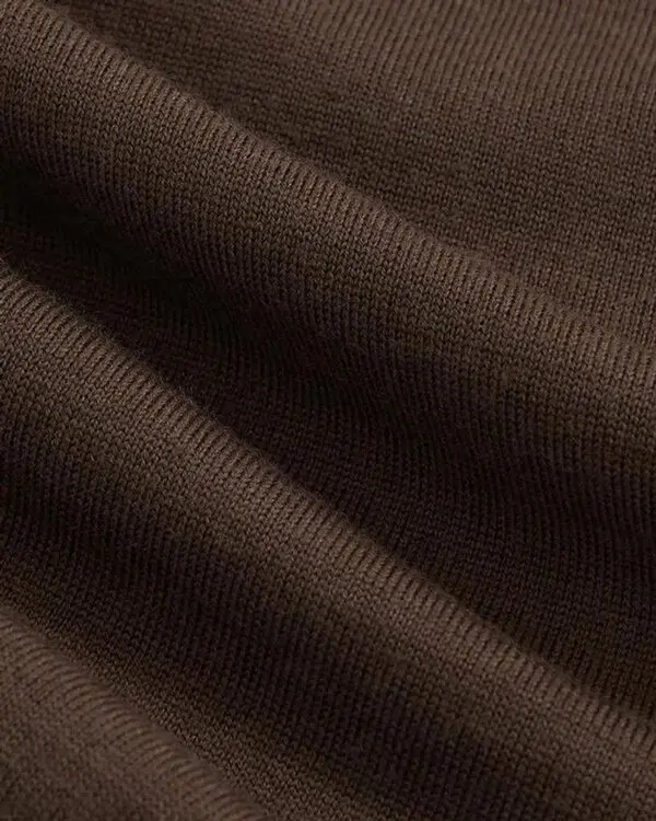 REISS Blackhall Merino Wool Half-zip Sweater - Chocolate