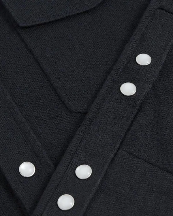 REISS Apos;s Ledger Cotton And Cashmere Western Knit Overshirt - Navy