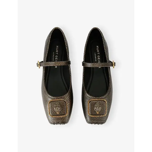 Kurt Geiger Pimplico Embellished Leather Ballet Flats