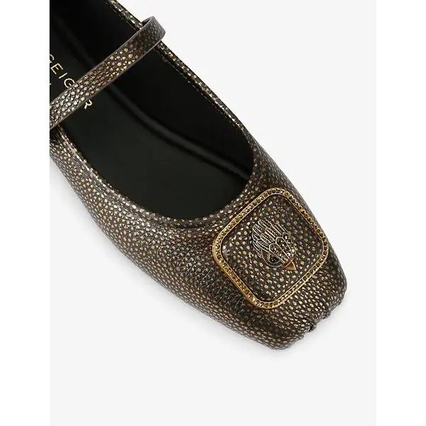 Kurt Geiger Pimplico Embellished Leather Ballet Flats