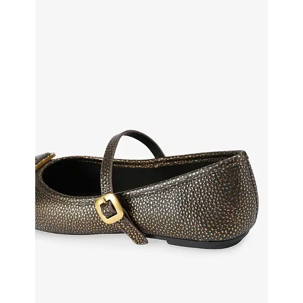 Kurt Geiger Pimplico Embellished Leather Ballet Flats