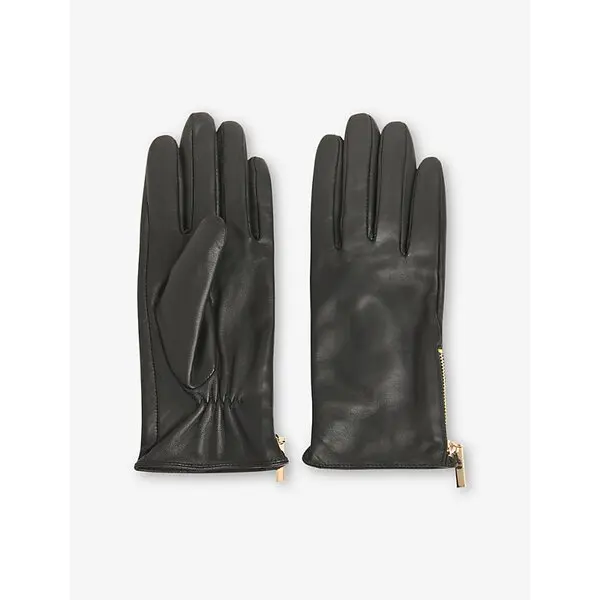 Whistles Zipped Leather Gloves