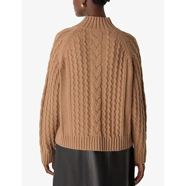 Whistles Cropped Cable-knit Wool-blend Jumper