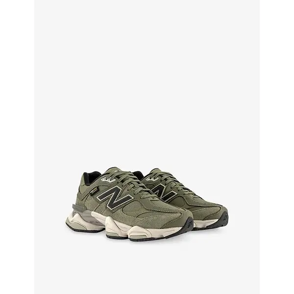 NEW BALANCE 9060 Suede And Mesh Low-top Trainers - Dark Olivine Beige