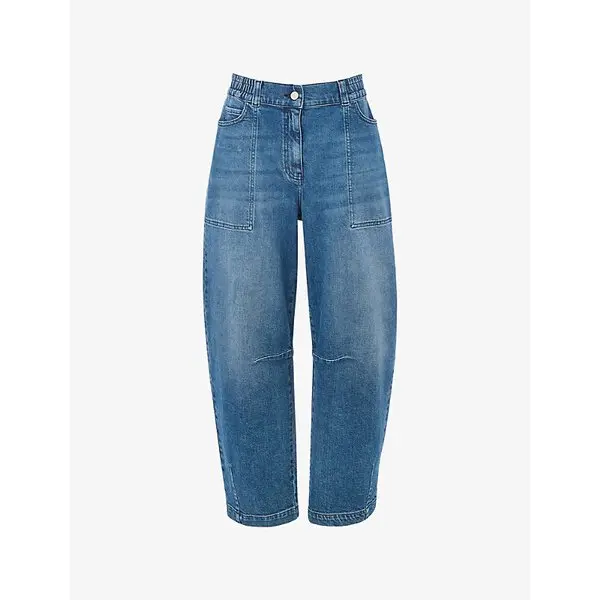 Whistles Barrel Elasticated-waist Stretch-denim Jean