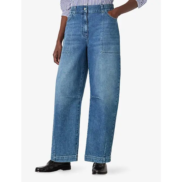 Whistles Barrel Elasticated-waist Stretch-denim Jean