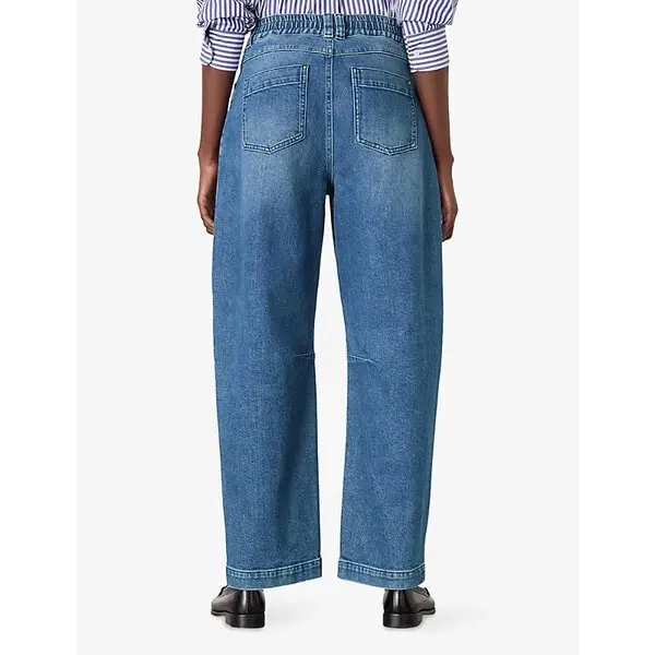 Whistles Barrel Elasticated-waist Stretch-denim Jean