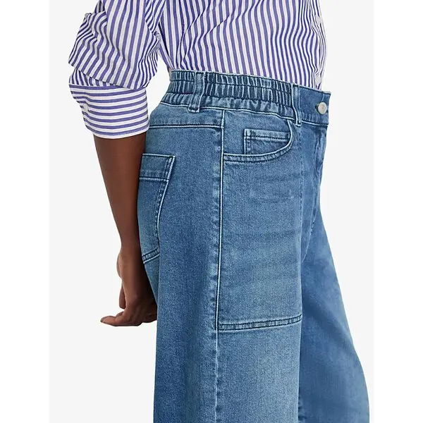 Whistles Barrel Elasticated-waist Stretch-denim Jean