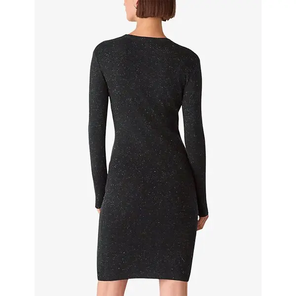 whistles bodycon dress Sparkle-Knit Mini In Black - 42% Off this printed piece has