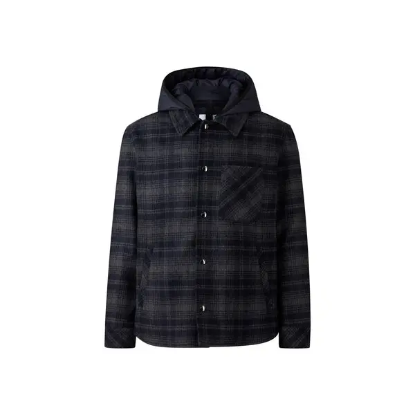 Bogner Flannel Overshirt Larry - Navy Blue/grey