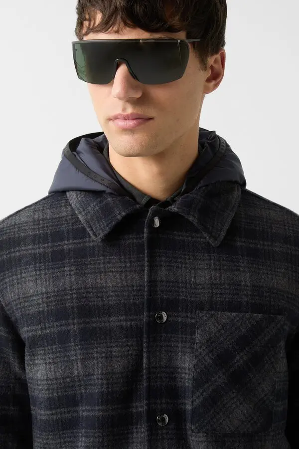 Bogner Flannel Overshirt Larry - Navy Blue/grey