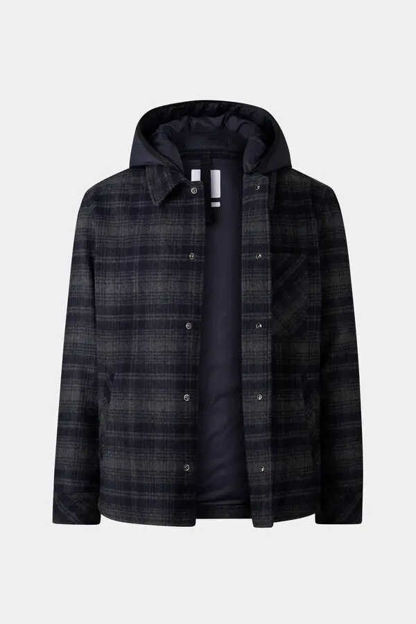Bogner Flannel Overshirt Larry - Navy Blue/grey