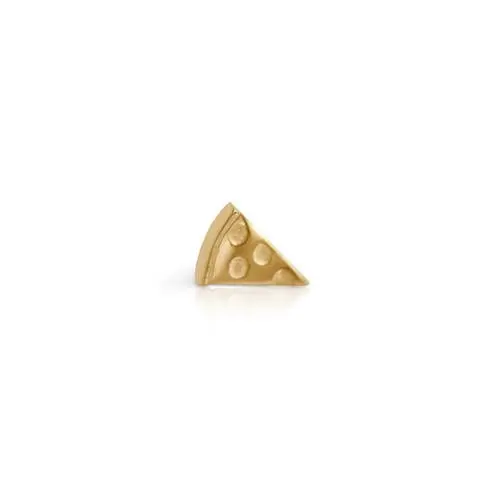 WHIT JEWELRY 14k Yellow Gold Pizza Stud Earring - Gold - Butterfly Back
