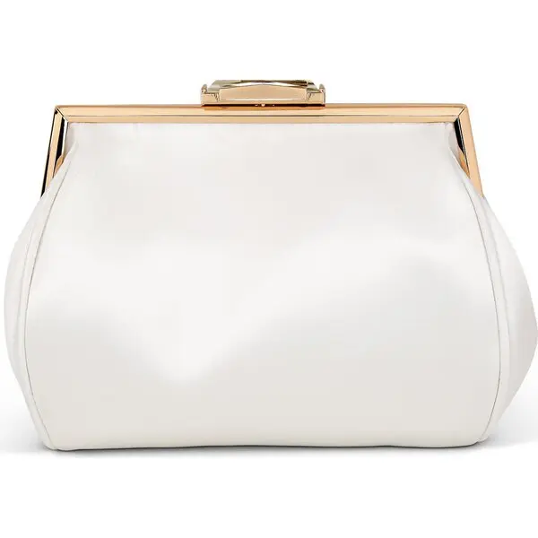 Badgley Mischka Skye Framed Clutch With Crystal Clasp - White