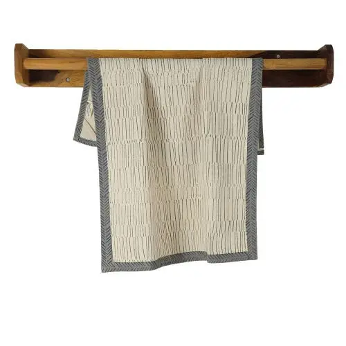 SUSTAINABLE THREADS Tea Break Hand Block Printed Kitchen Towelsset Of 2 - Bagel