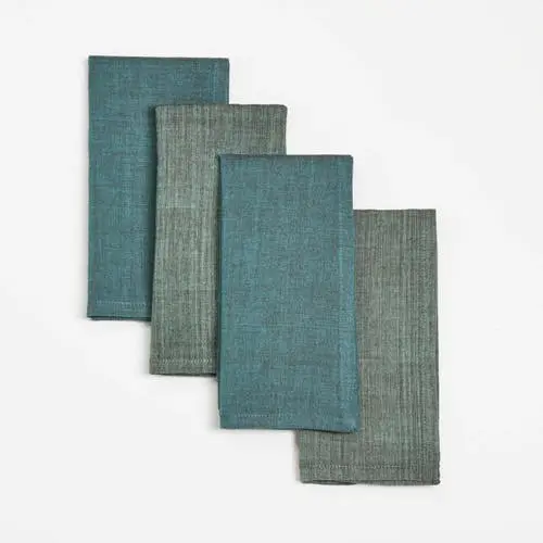 SUSTAINABLE THREADS Palette Handwoven Cotton Napkinsset Of 4 - Metallic
