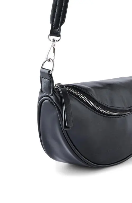 COTTON ON Suki Crossbody Bag - Black Crinkle Pu