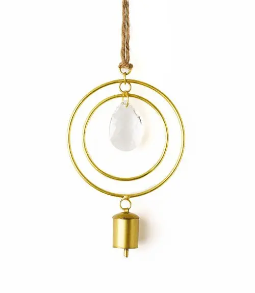 MATR BOOMIE Suyra Two Circle Crystal Suncatcher Wind Chimehand Tuned - Brown