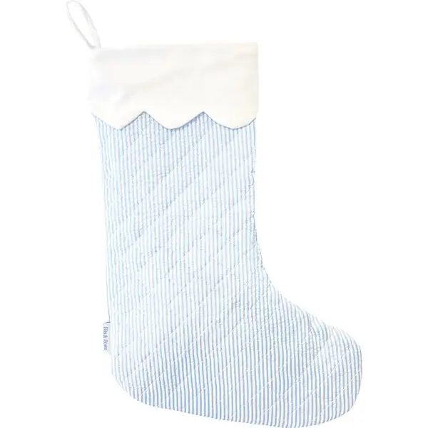 BITS & BOWS Quilted Christmas Stocking - Blue