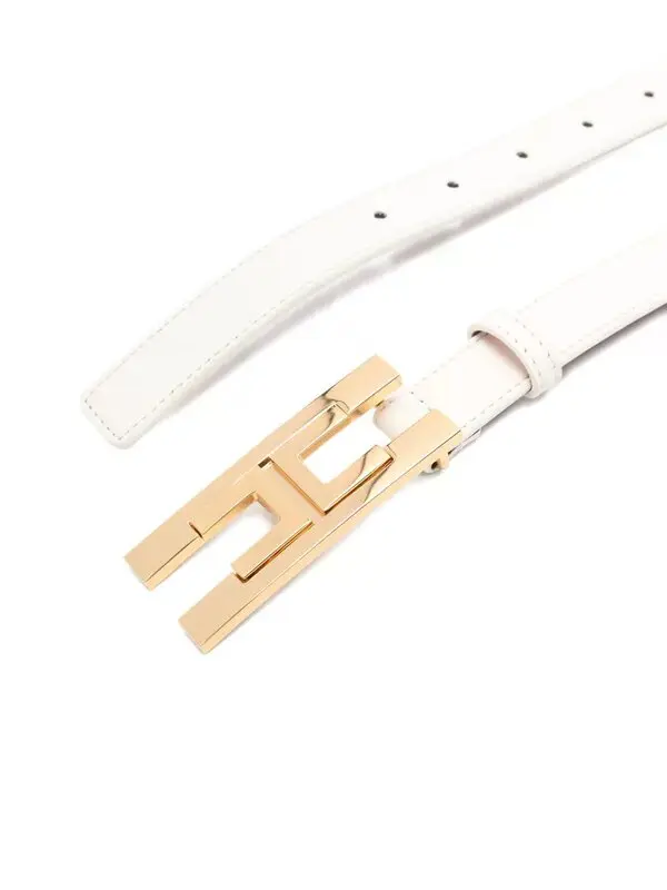 Elisabetta Franchi Logo-buckle Belt - White