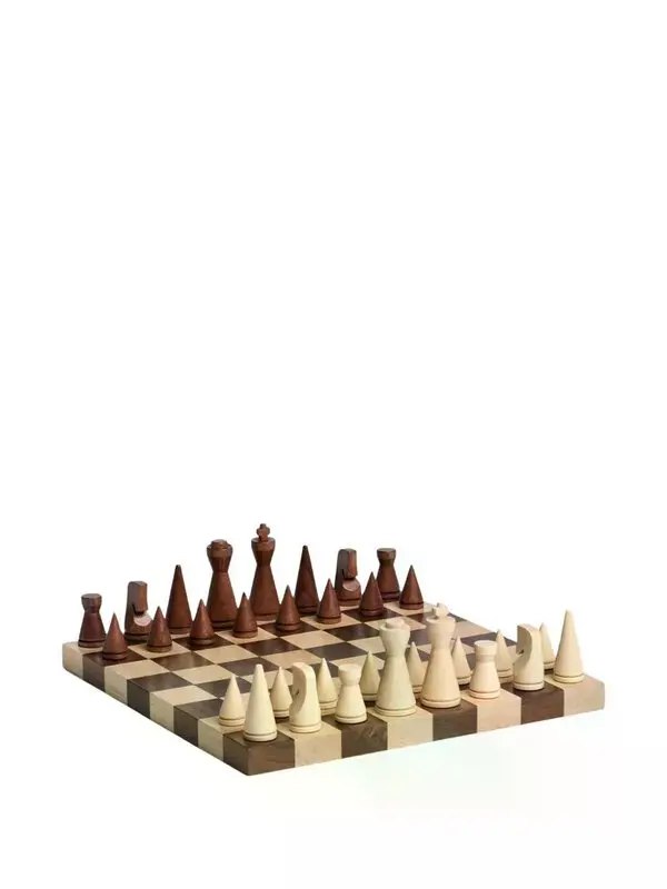 PRINTWORKS The Minimalist Wood Chess Set - Brown