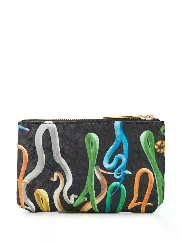 SELETTI Serpent-print Makeup Bag
