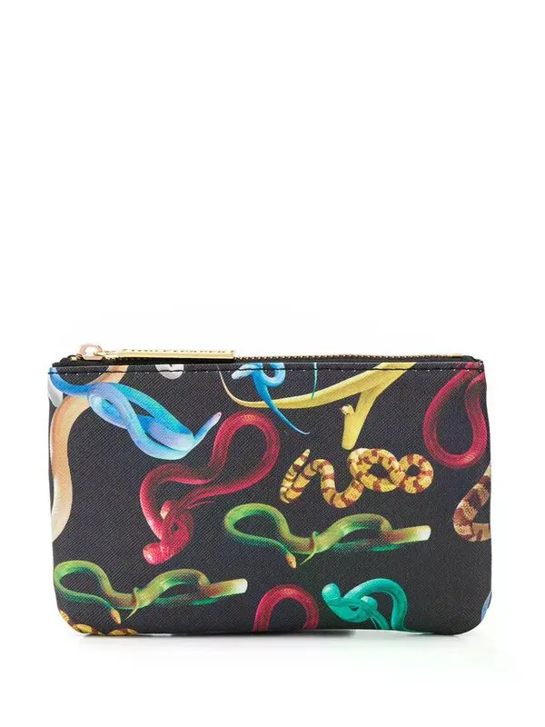 SELETTI Serpent-print Makeup Bag