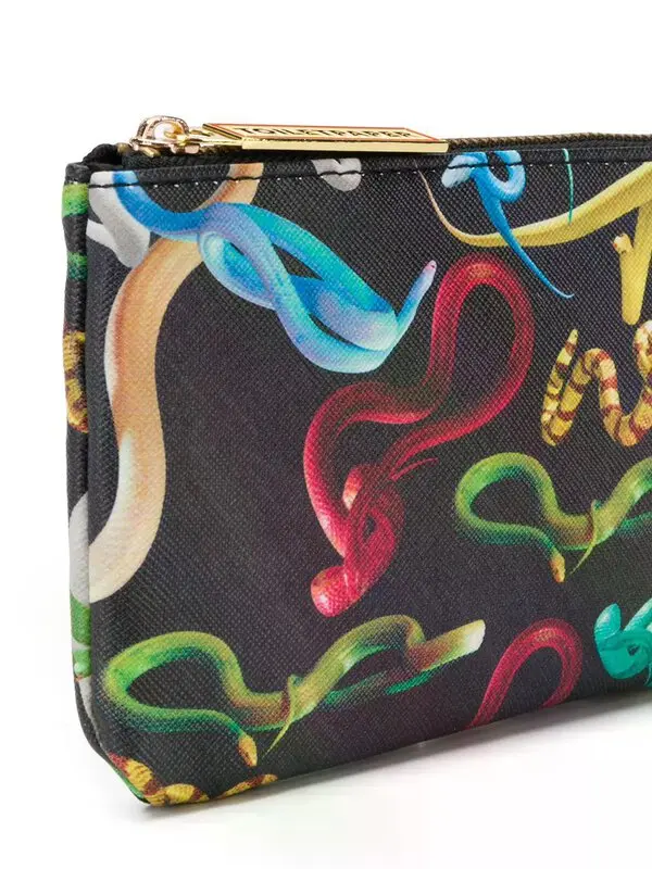 SELETTI Serpent-print Makeup Bag