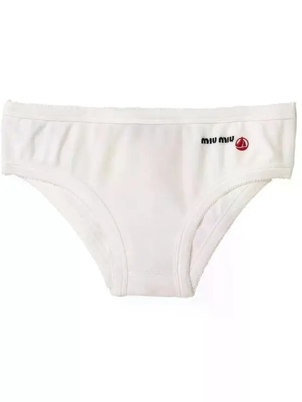 Miu Miu X Petite Bateau Jersey Briefs - White
