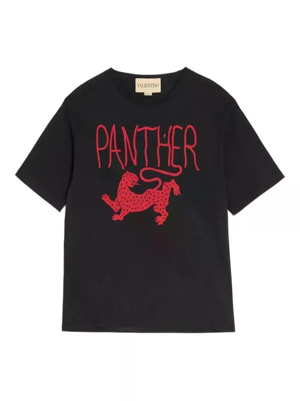 Valentino Garavani Printed Cotton T-shirt - Black