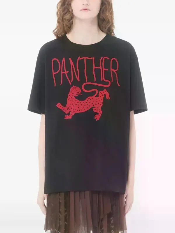 Valentino Garavani Printed Cotton T-shirt - Black