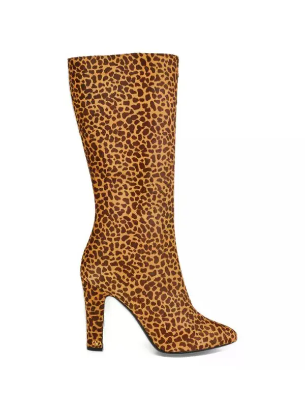 Valentino Garavani 100mm Hotty Animal Print Boots - Neutrals