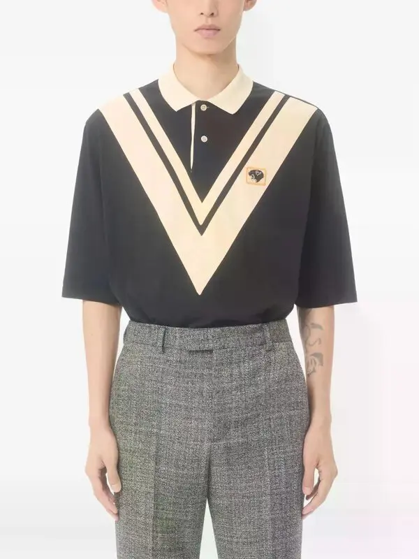 Valentino Garavani Embroidered Polo Shirt - Black