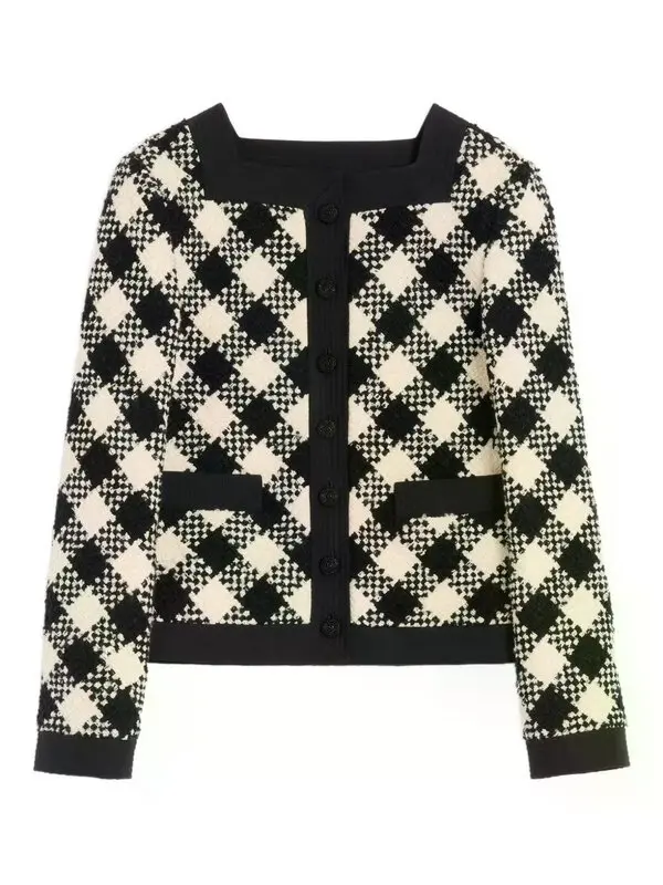 Valentino Garavani Damier Tweed Jacket - Black